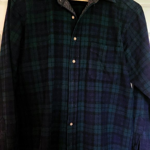 Pendleton | Shirts | Pendleton Wool Trail Shirt Blue Green Plaid Mens ...